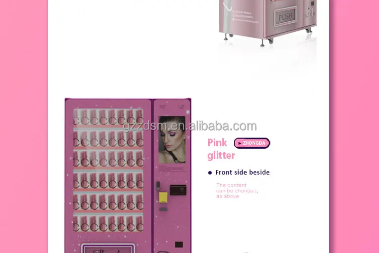 Zhongda Custom Pink Vending Machines Eyelash Vending Machine Automatic ...