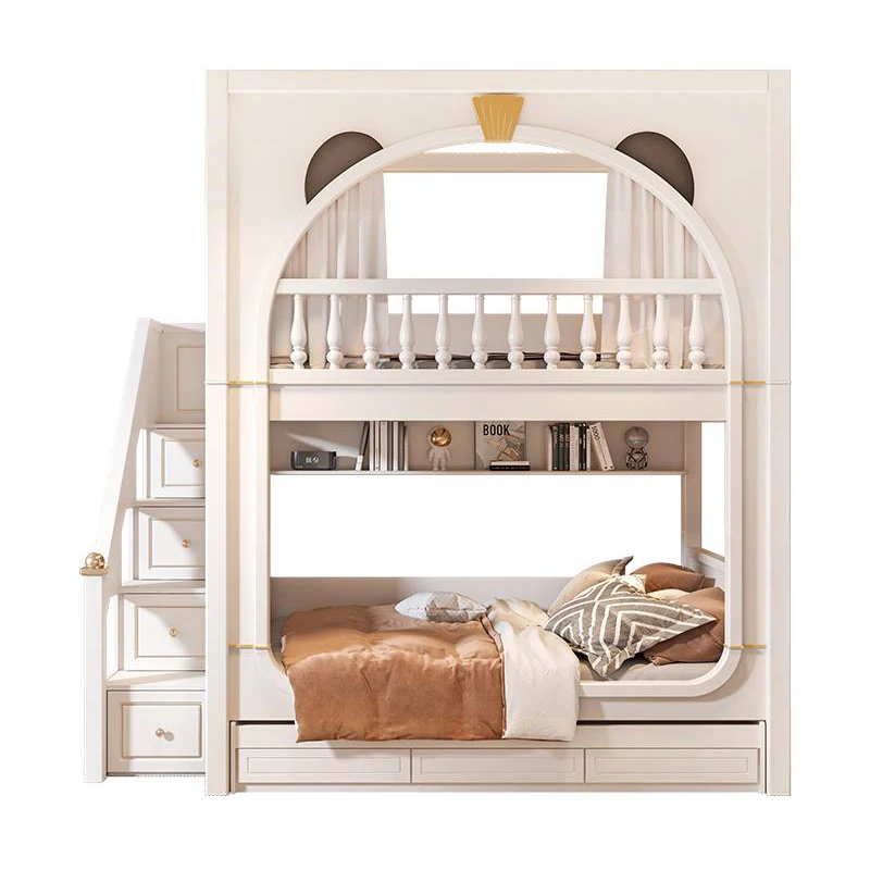 Modern Pink Loft Bunk Bed for Girls with Slide & Storage - Stylish Kids ...