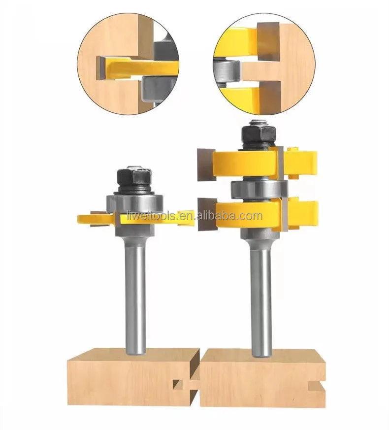 2pcs Tongue And Groove Router Bit Set Tenon Cutter Floor Wood Bits T ...