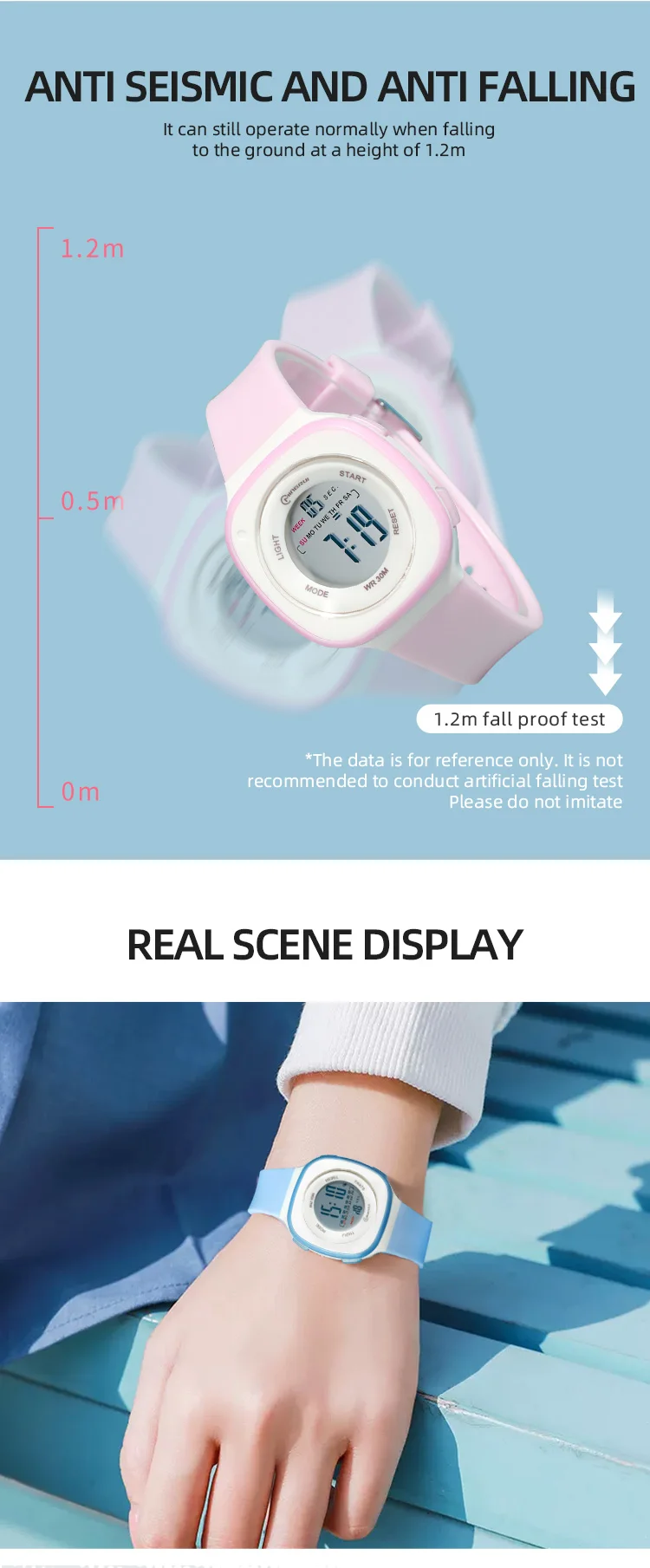Fashion Wrist Digital Watches for Girls - Square Watch