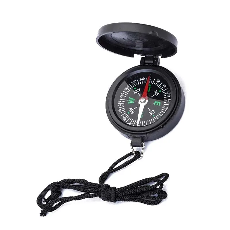 Outdoor Plastic Flip Compass Waterproof Portable Compass With Lanyard ...