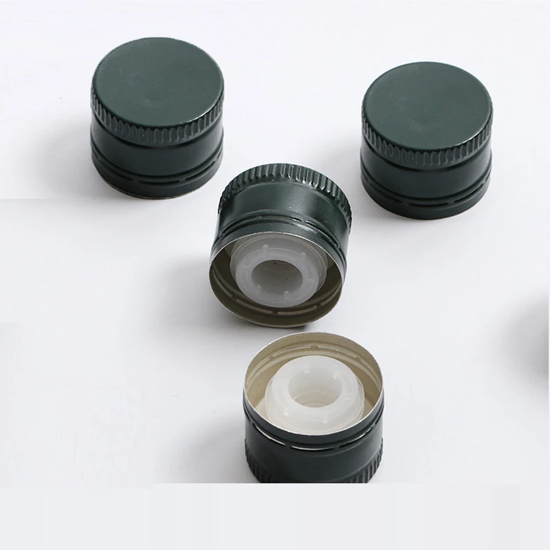 Olive Oil Glass Bottle Aluminum Screw Caps with Plastic Pourer for ...