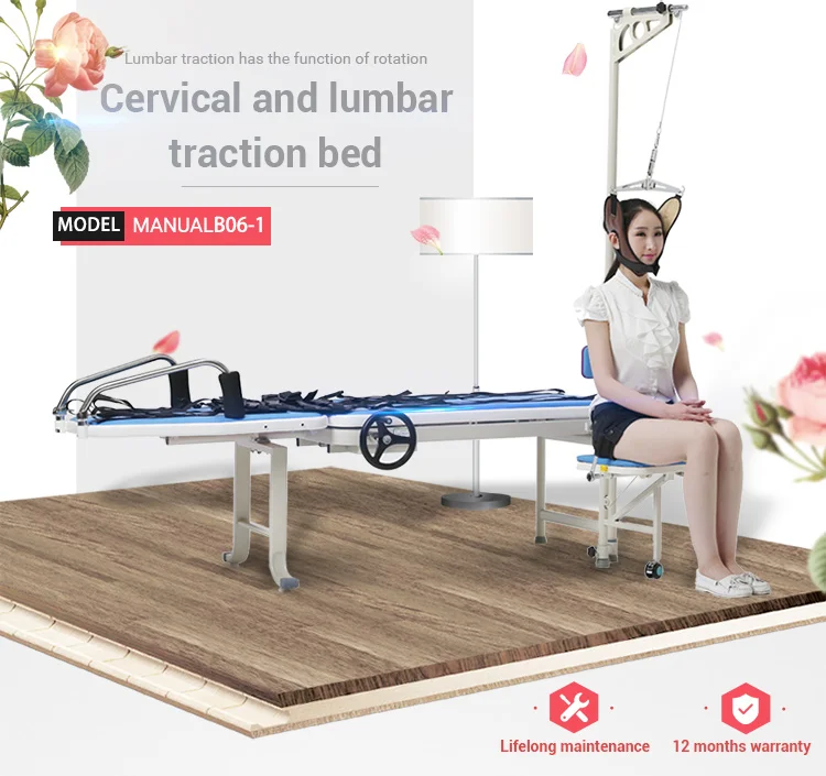 Manual Lumbar Traction Hospital Bed Medical Traction Frame Cervical and ...