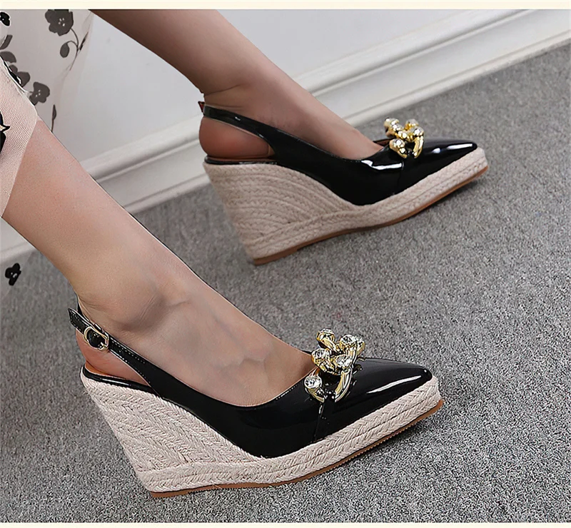 Summer New High Heel Shoes Thick-soled Wedge Sandals Feminine Versatile ...
