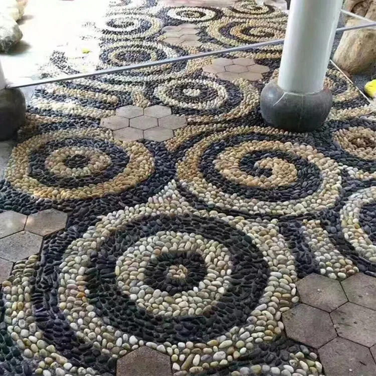 Natural Oval Cobbles & Pebbles For Gardens Pebble Stone Round Medallion ...