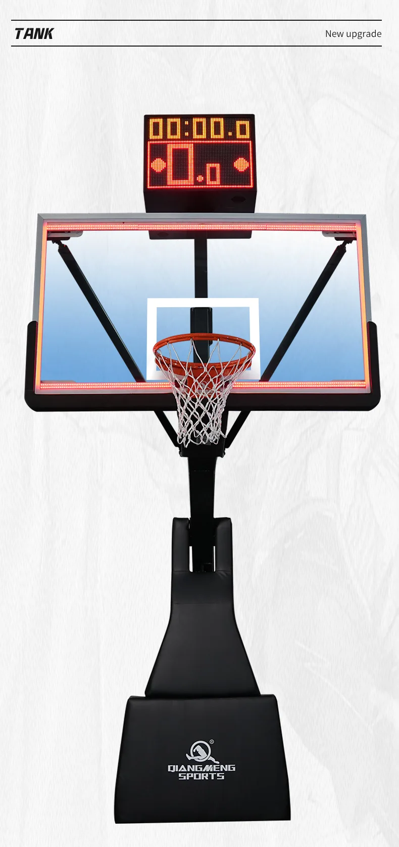 Movable Portable Basketball Hoop Stand Indoor Game Hydraulic Fiba ...