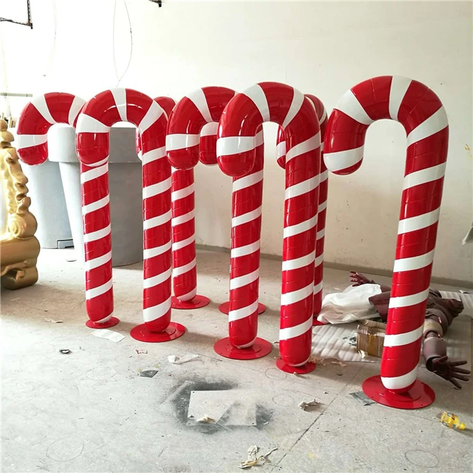 Handmade Large Colorful Fiberglass Candy Cane For Christmas Decoration ...