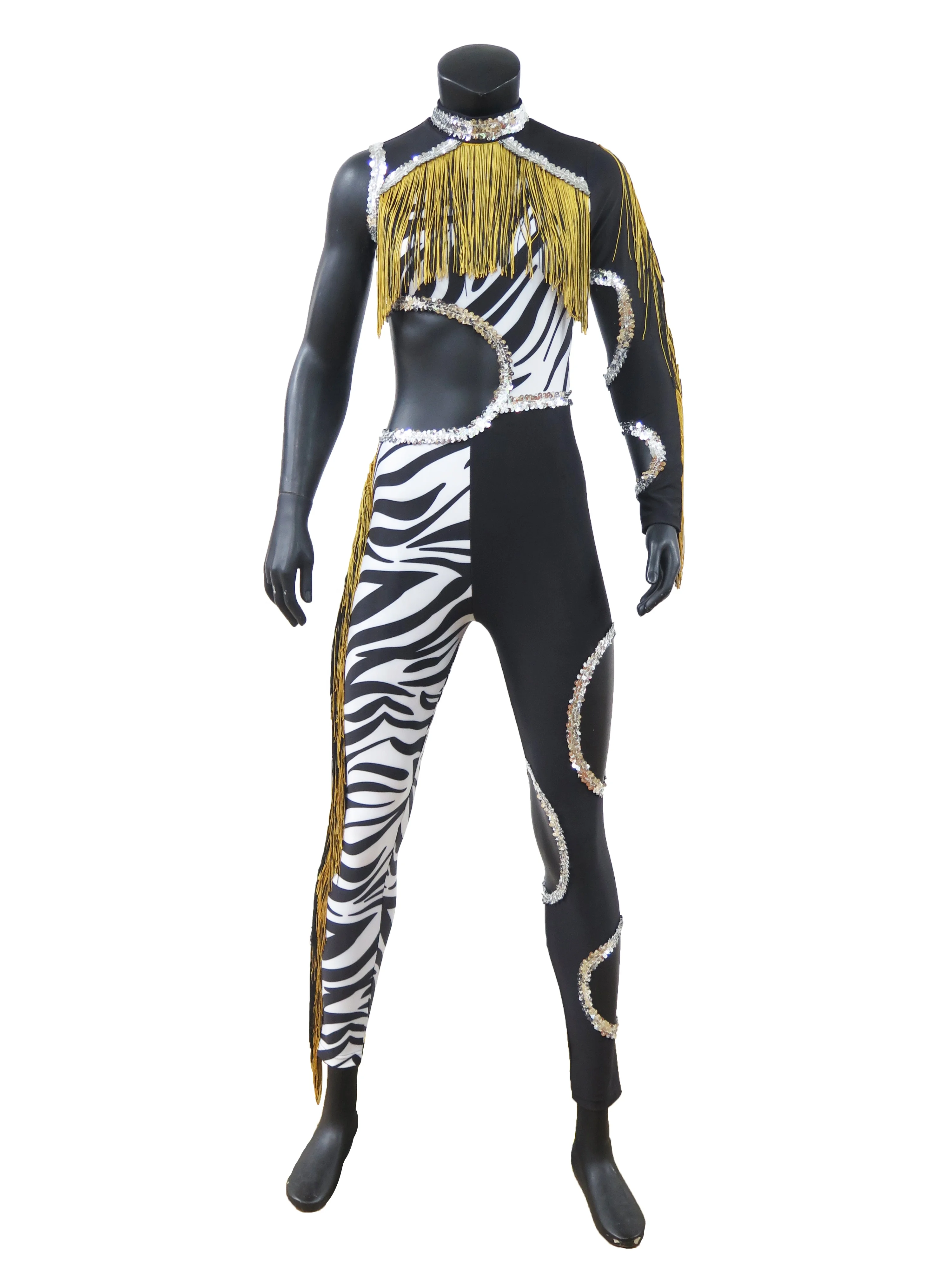 Custom Majorette Uniforms - Black Zebra Strip Sexy Dance Wear