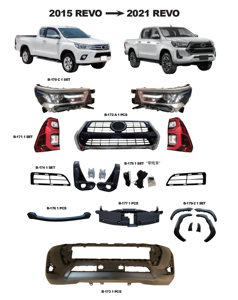 Luckinauto Body Kit For Toyota Hilux Revo 20015-2019 Upgrade To 2021 ...