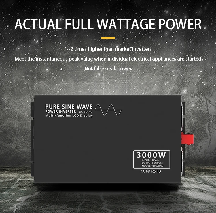 Pure Sine Wave Solar Inverter Power 3000W - Reliable DC to AC