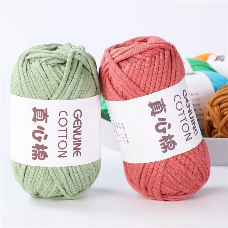Easy Beginners Crochet Chunky Cotton Tube Yarn 50g Ball