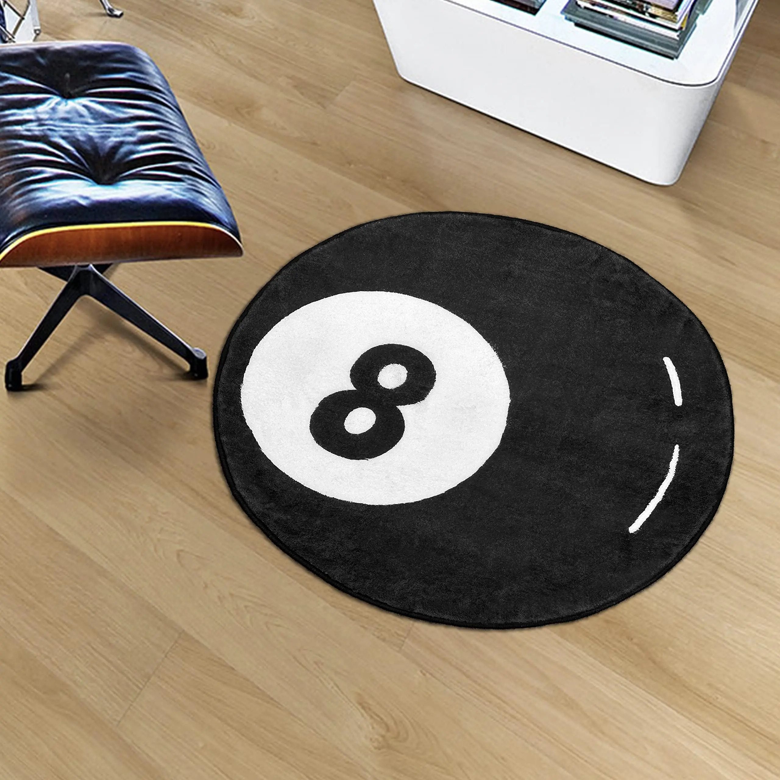 8 Ball Tufted Rug Billiards Bath Mat Fun Baby Play Mat for Bedroom ...