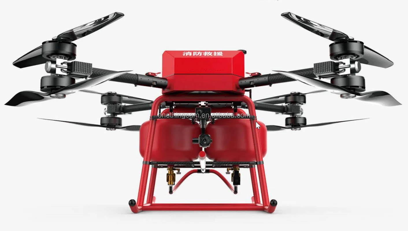 50kgs Class Fire Uav Fire Fighting Drone With Tethered Pipe Fire Bomb ...