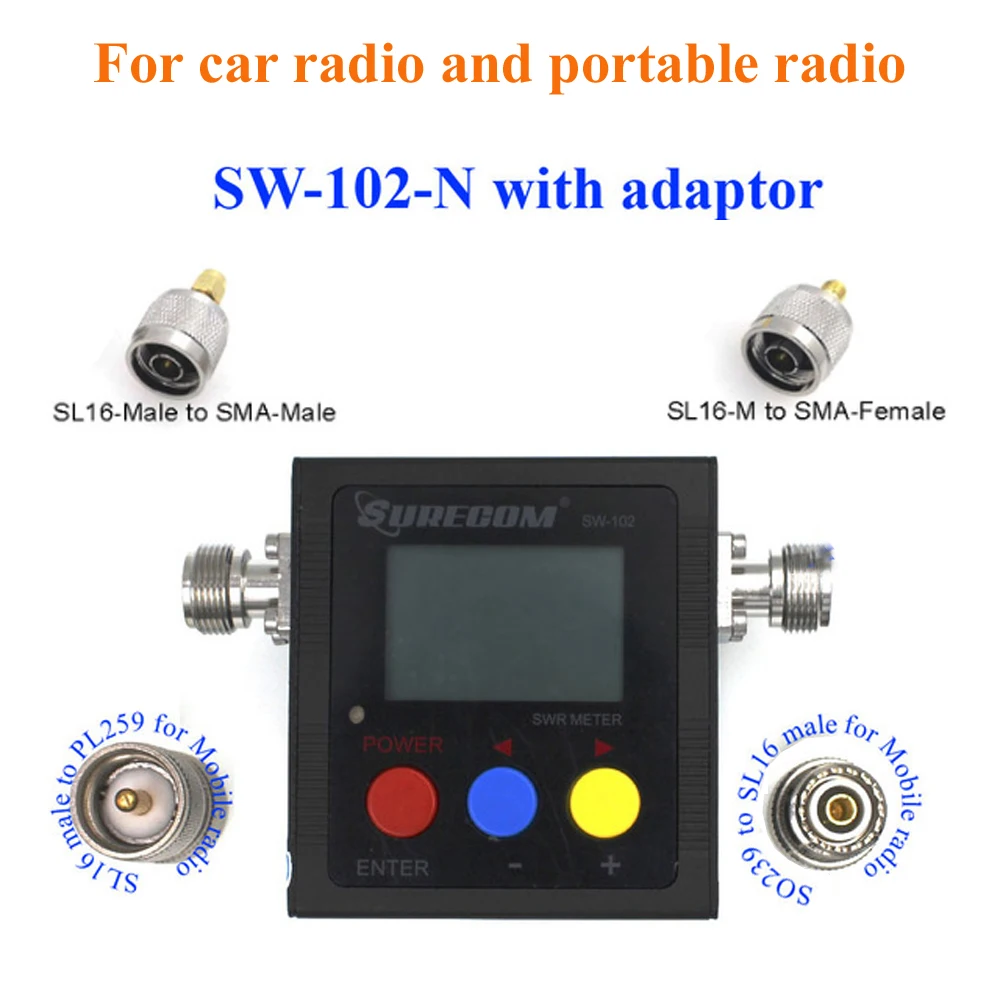 New Sw-102 Digital Vhf/uhf Swr Meter For Car Radio Frequency Range 125 ...