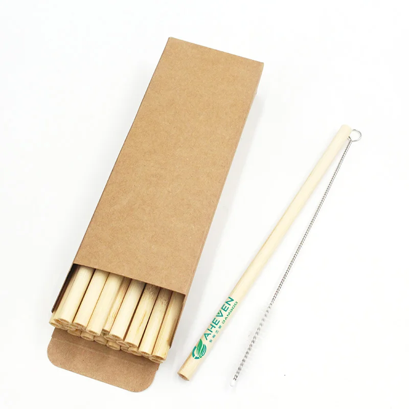 Customized Logo Acceptable Biodegradable Bamboo Straw Disposable Bamboo ...