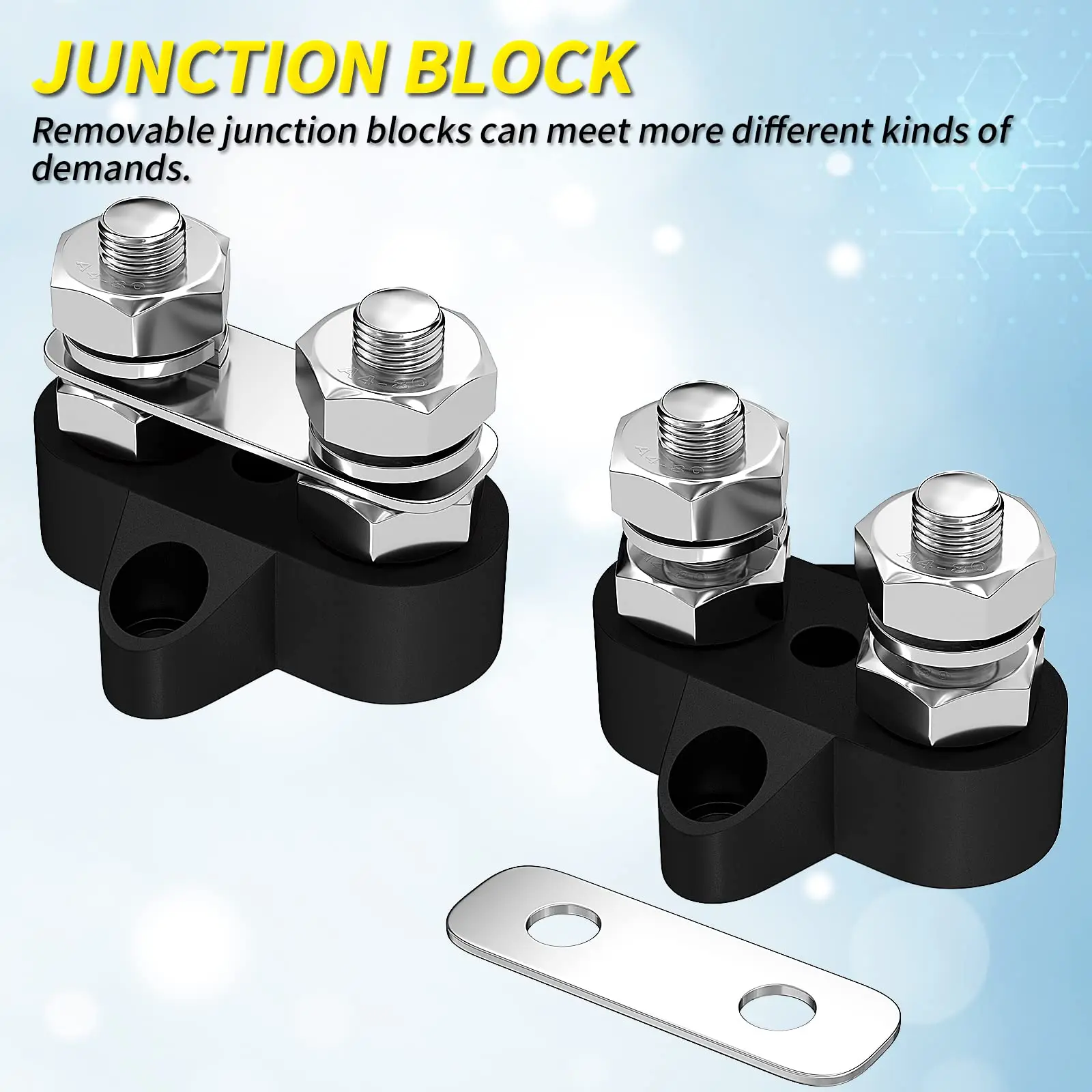Bus Bar 12V Battery Wire Power Distribution Terminal Block M8 Dual ...