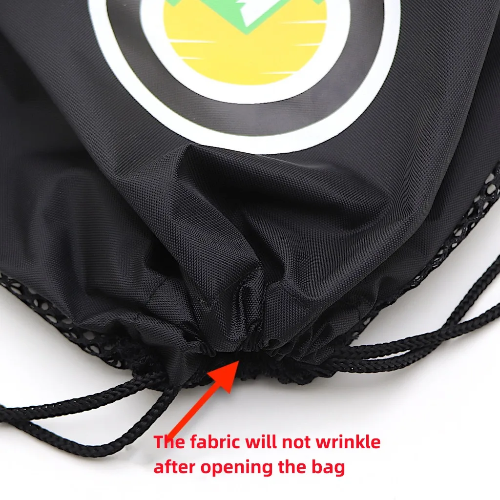 Customized Polyester 210d With Mesh Drawstring Backpack Nylon Black Mesh Drawstring Bag High ...