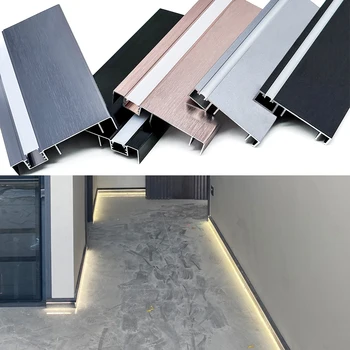 Aluminum Alloy Baseboard Surface Mounted Led Corner Line Hotel Metal ...