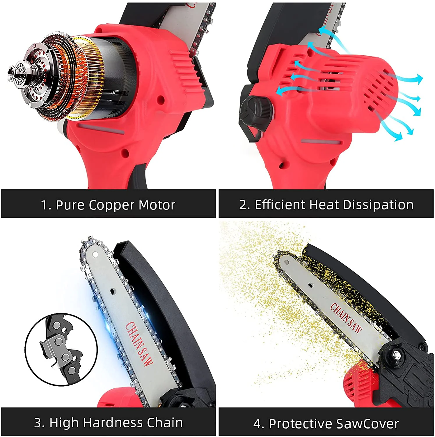 Ananke Tools Portable Chainsaw 6 Inch Electric Cordless Chainsaw Mini ...