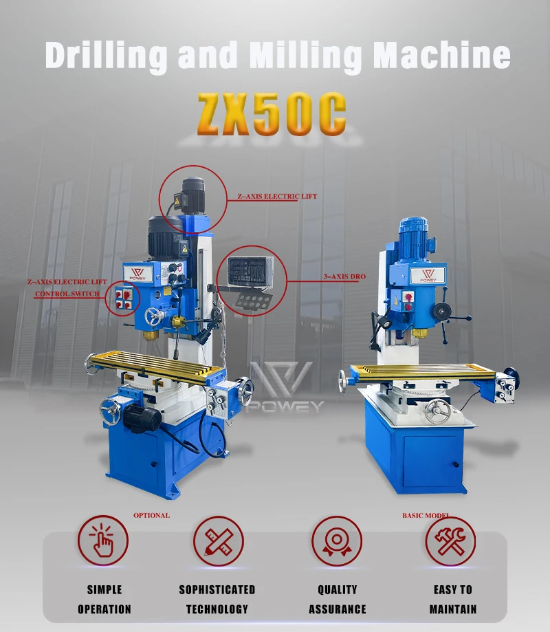 ZX50C Mini Universal Milling Machine - Versatile & Durable