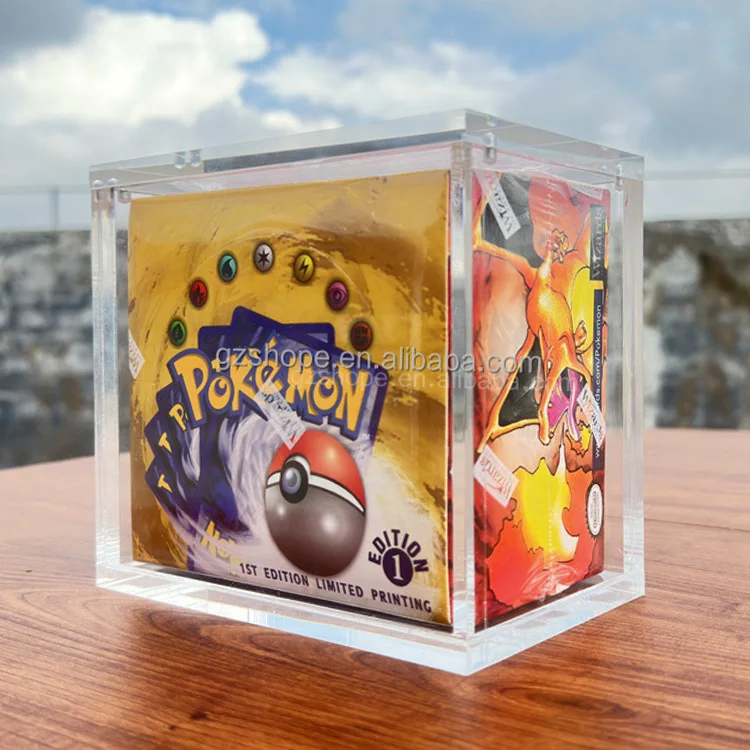 Shp High Quality Acrylic Pokemon Booster Box Tcg Card Protector Display ...