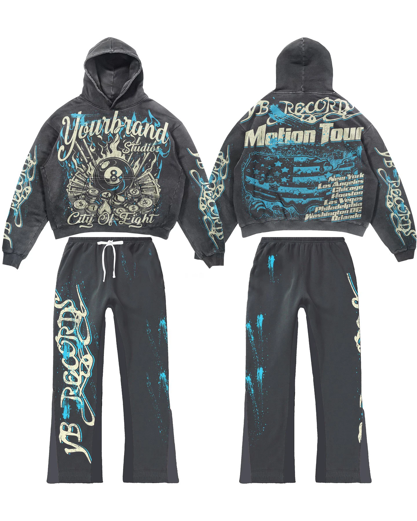 Custom DTG Screen Print Graphic Hoodie - Vintage Streetwear