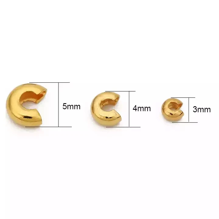 Stainless Steel Crimp Bead Covers Half Round Crimp Cover Clamp Tips ...