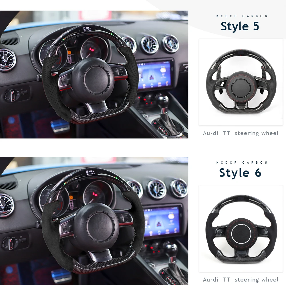 Carbon Fiber Steering Wheel Fit for Audi A3 8P S3 TT R8 TTRS B8 A4 A5 ...