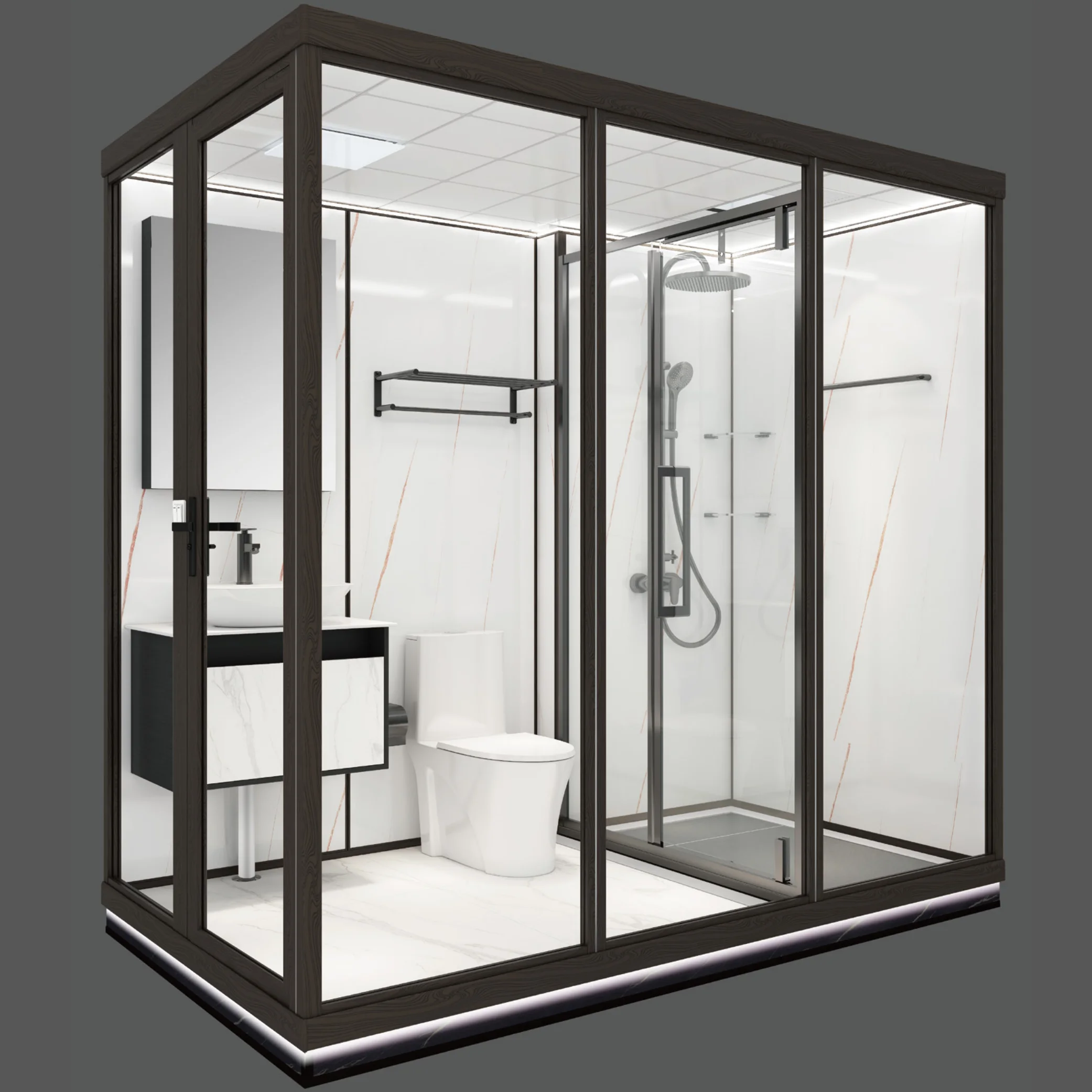 Whole Shower Room Integrated Bathroom Pod Prefabricated Bathroom Pod