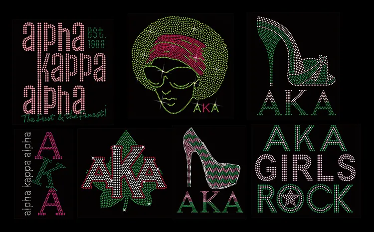 Sparkle Delta Sigma Theta Motif Logo Iron on Rhinestones Transfer for ...