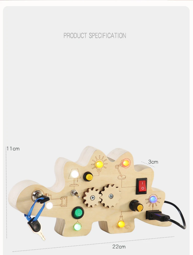 Led Basic Circuit Wooden Toy Electronic Switch Traffic Light Montessori ...