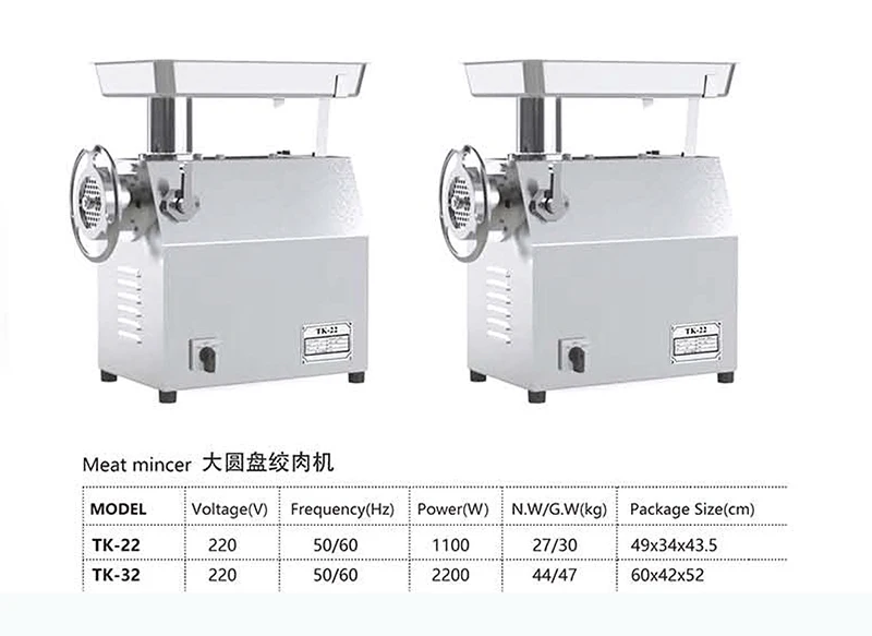 HORUS TK-22 1100W Power Meat Mincer - High Efficiency Grinder