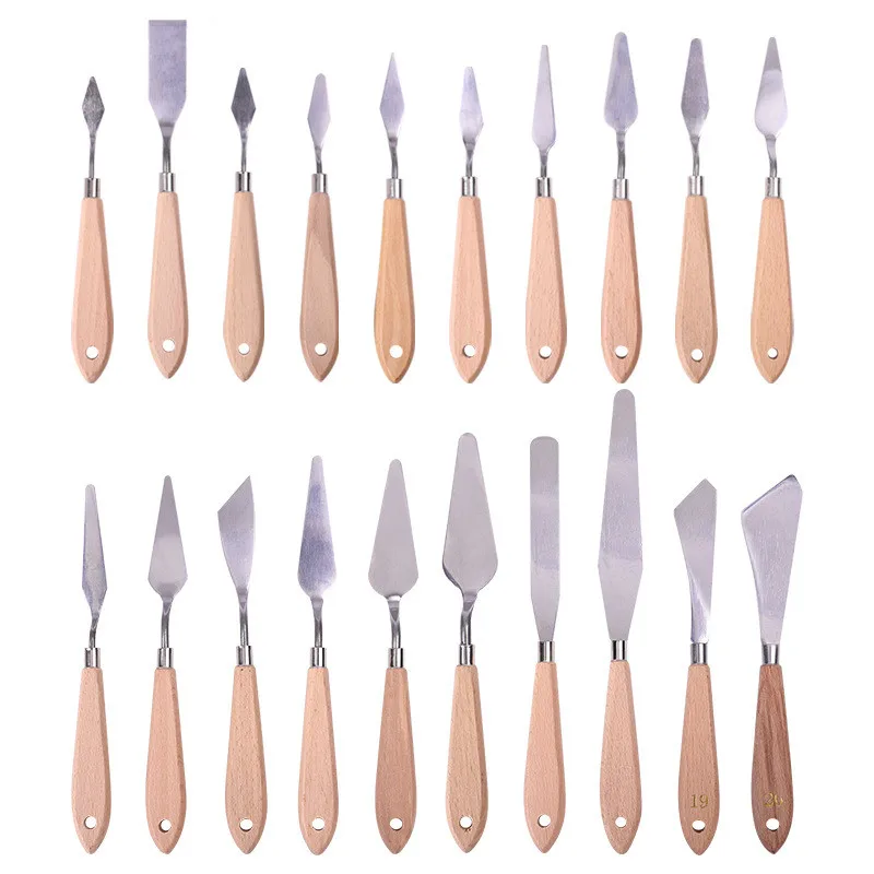 Palette Knife with Wood Handle Stainless Steel Spatula Painting Knives ...