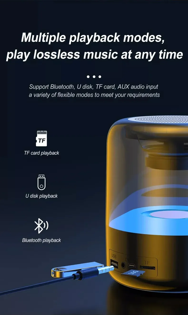 Multifunctional Wireless Colorful Led Light Speaker Mini Glazed Lamp ...