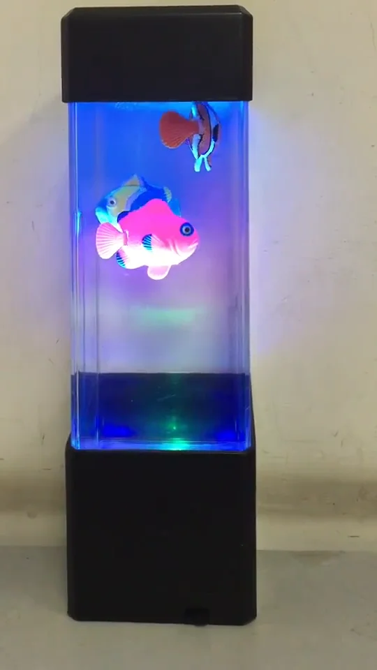 Led Mini Aquarium Water Light Box Water Polo Aquarium Night Light ...