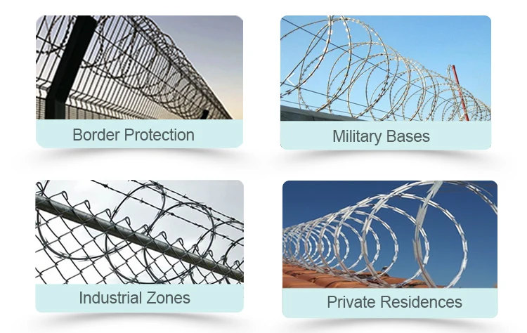 Stainless Steel Concertina Spiral Electric Fence Razor Wire Fzso Barbed ...