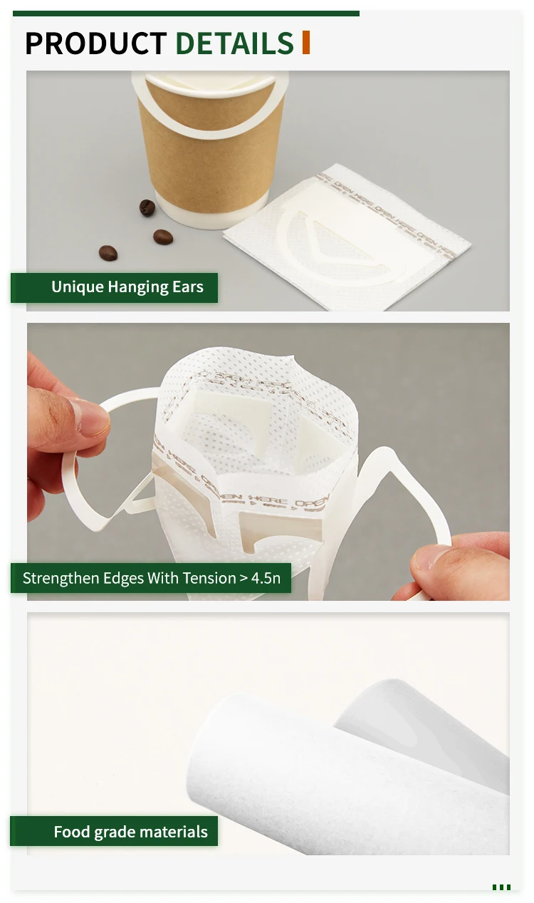 Disposable Biodegradable Hanging Ears Drip Coffee Filter - Buy Coffee ...