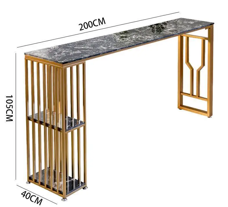 Luxury Bar Desk Modern Marble Bar Table And Chair High Feet Long Narrow ...