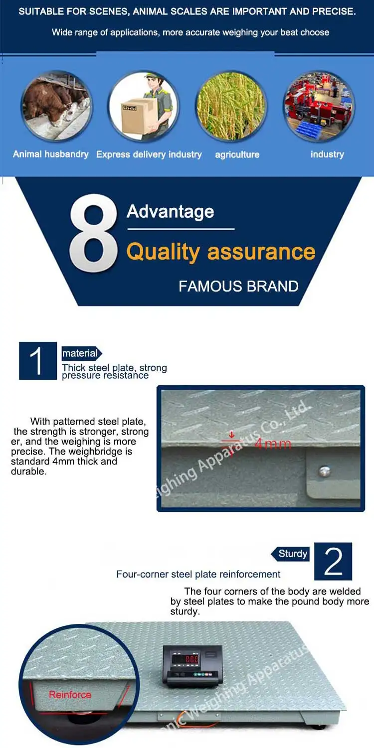 2t Cheap Cattle Pig Sheep Goat Digital Platform Weighing Scale 500kg ...