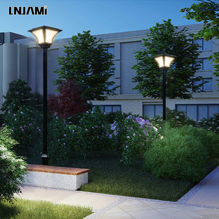 Lnjami Steel Waterproof Ip65 Garden Bollard Lawn Light Pole Post Top ...