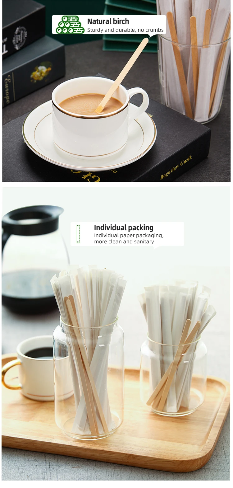 Sustainable Premium Wood Stirrers - Ideal for Coffee & Tea