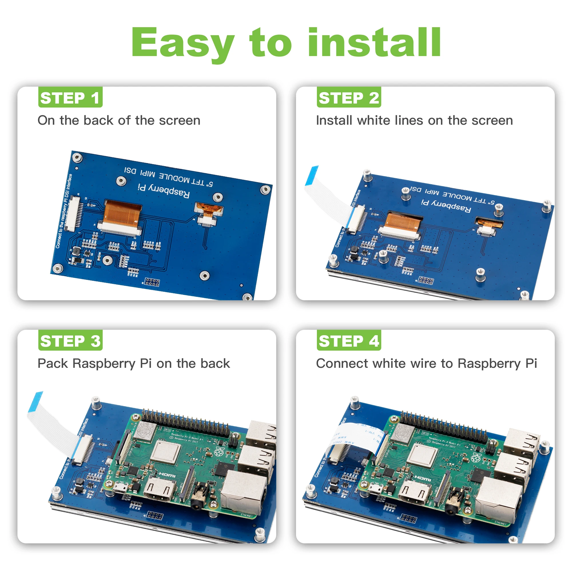 7 Inch Raspberry Pi DSI Display - 800x480 IPS Touchscreen