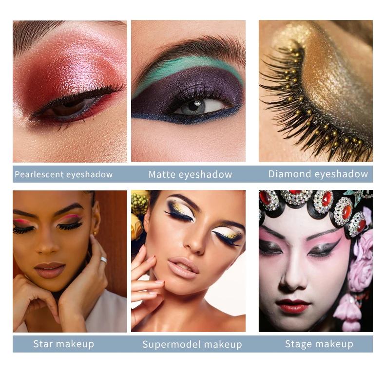 4 Colors Heptagon Pans Multichrome Ressed Eyeshadow Pigment Eye Shadow ...