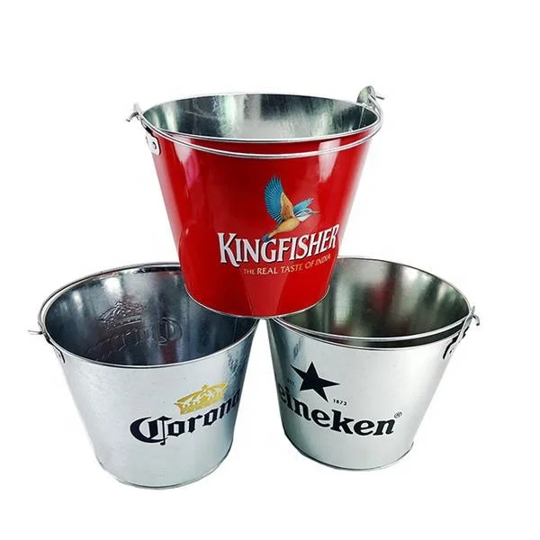 5 Quart Galvanized Metal Corona Tin Bucket Beer Wine Champagne Ice Bucket With Custom Logo - Buy ...