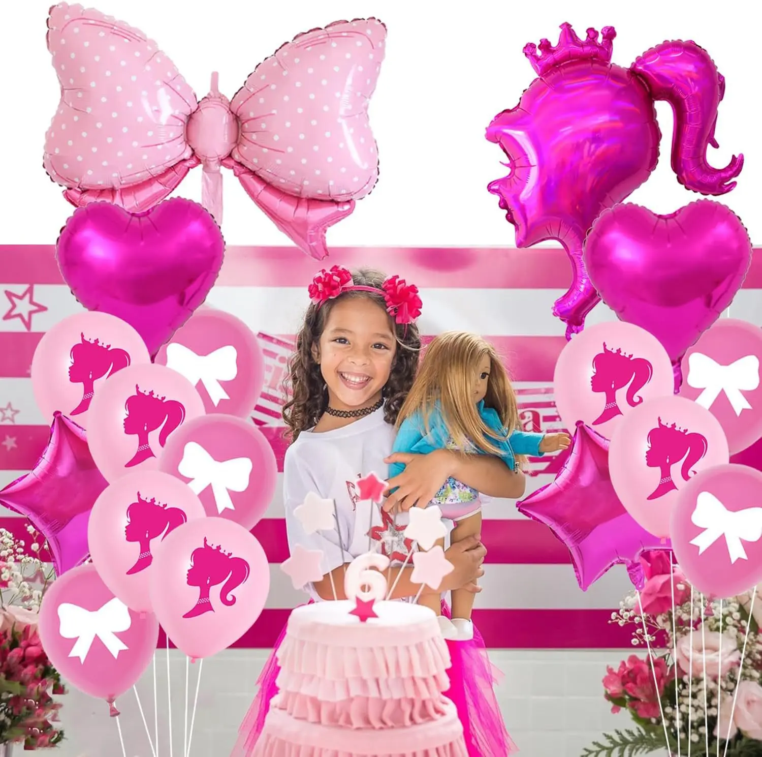 Princess Balloons Girl Birthday Party Supplies Foil Balloons Girl ...
