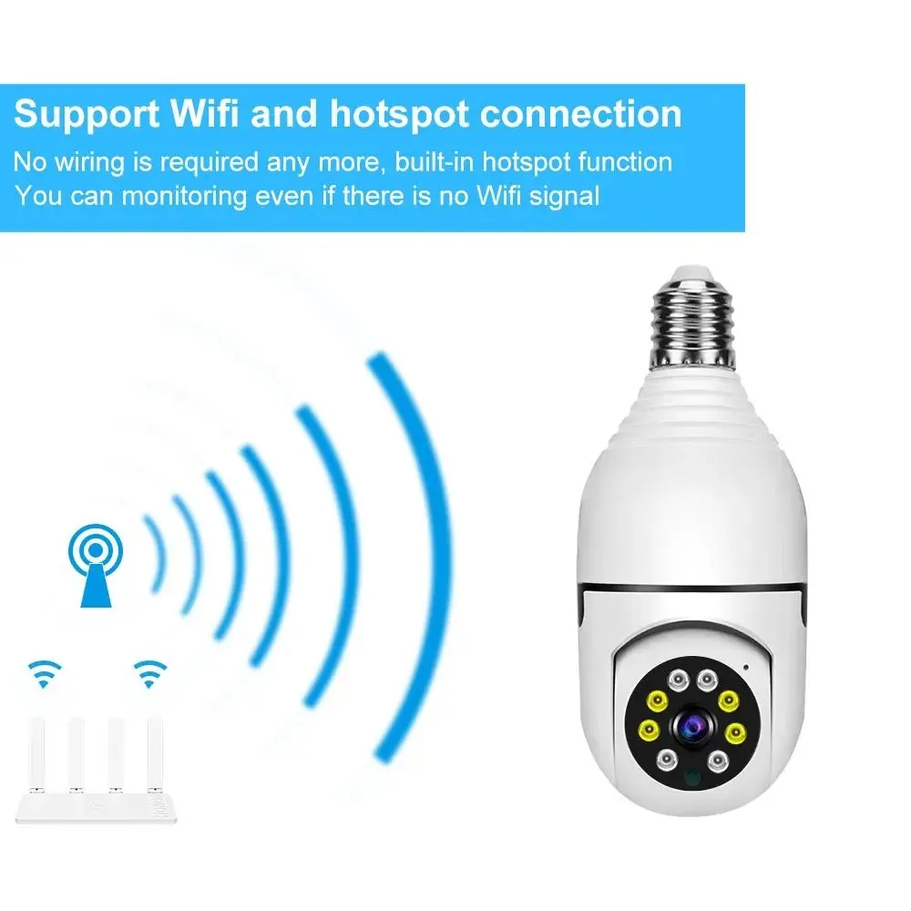 Network Camera Light Bulb Security Wifi 360 Wireless With Smart Tuya ...