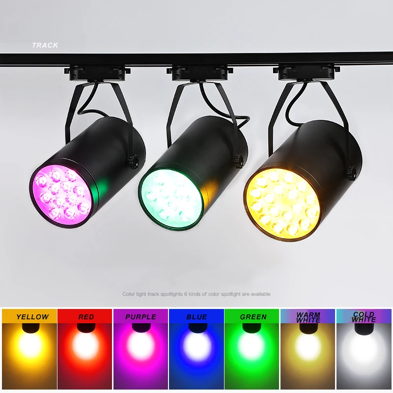 Led Rgb Colorful Remote Control 18w Track Light Lamp Aluminum Spot ...