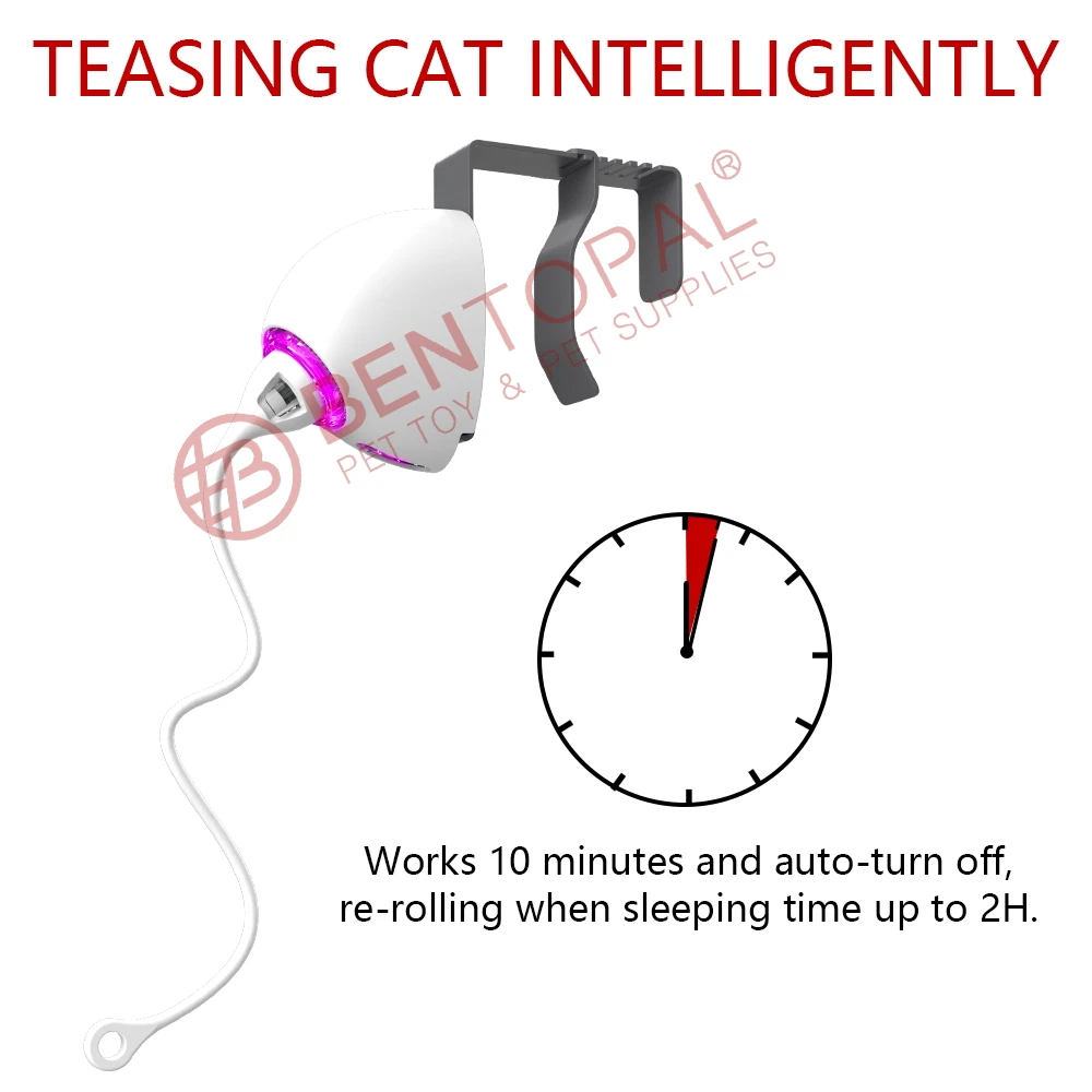 Automatic Cat Toy Interactive Elastic String With Feather Cat Catching ...