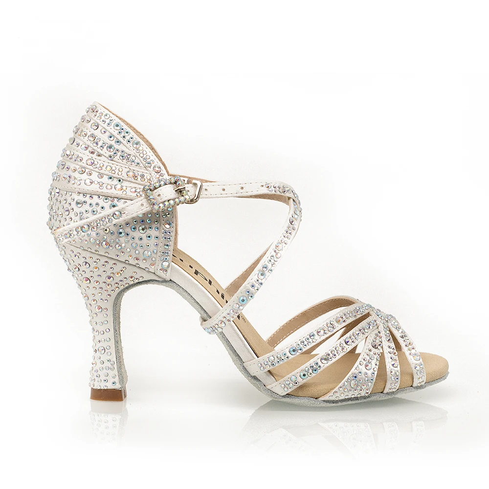 Luxury Crystal Light Flexible Heels for Latin Salsa Dance
