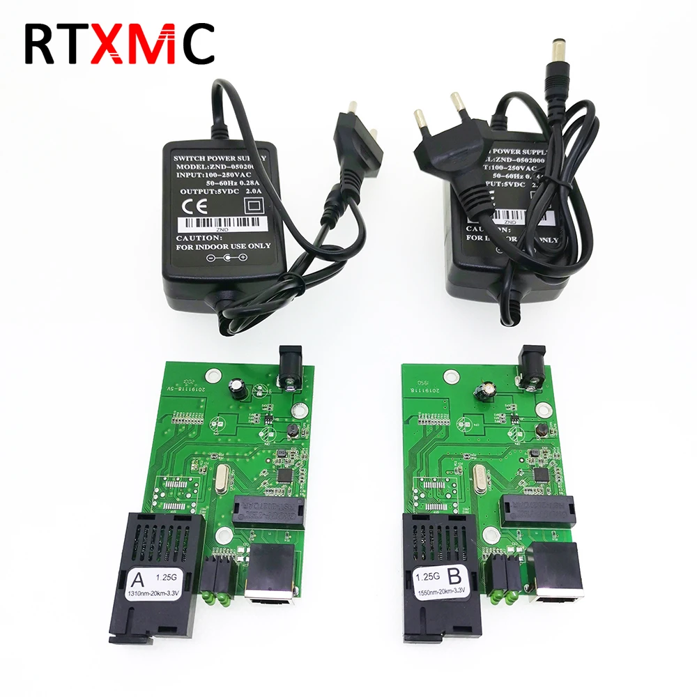 Rtl8213b Gigabit Fiber Optical Media Converter 1000mbps 1.25g Single ...